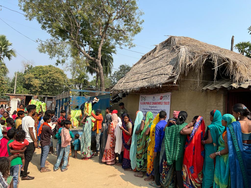 Food Ration Charity Distribution for Village of Baijan Bigha/India 2023-11